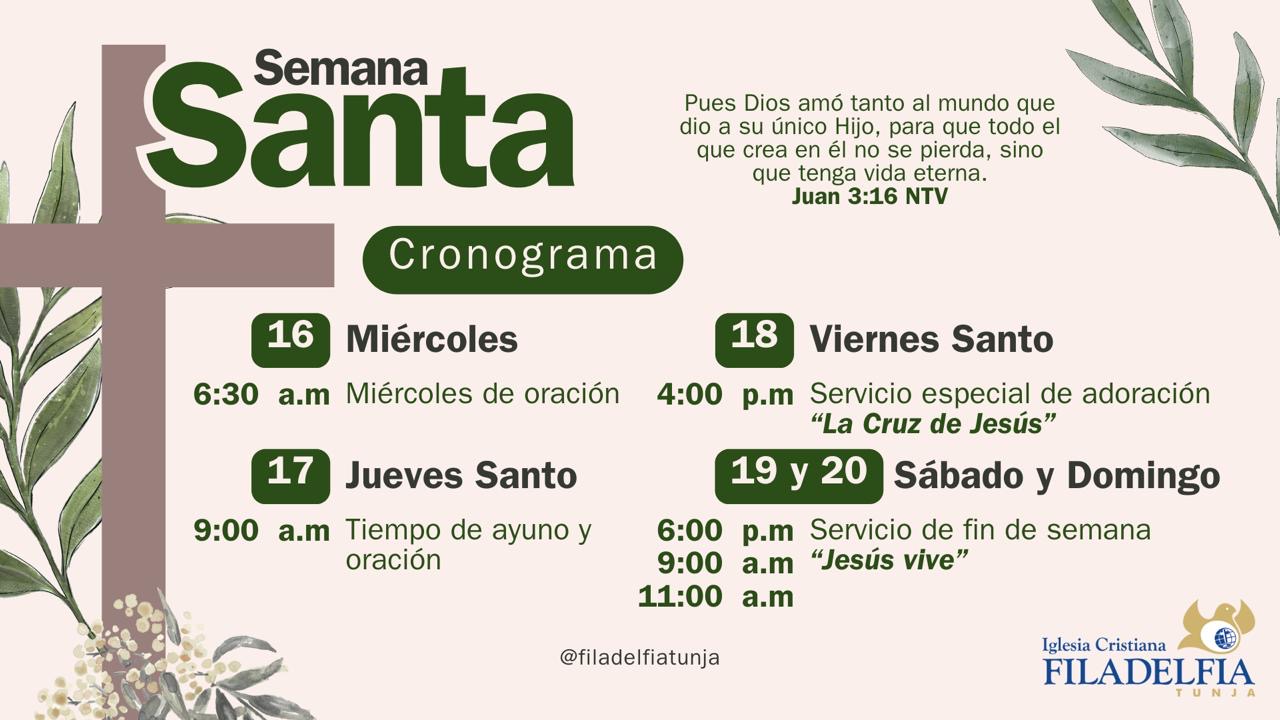 Jueves Santo - Tiempo de ayuno y oración - Iglesia Filadelfia Tunja